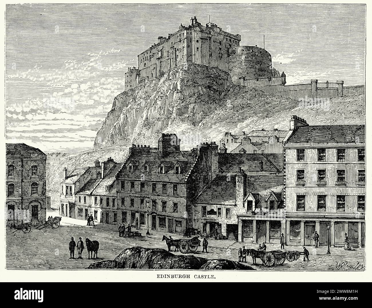 View of Edinburgh Castle, 19th Century Stock Photo - Alamy