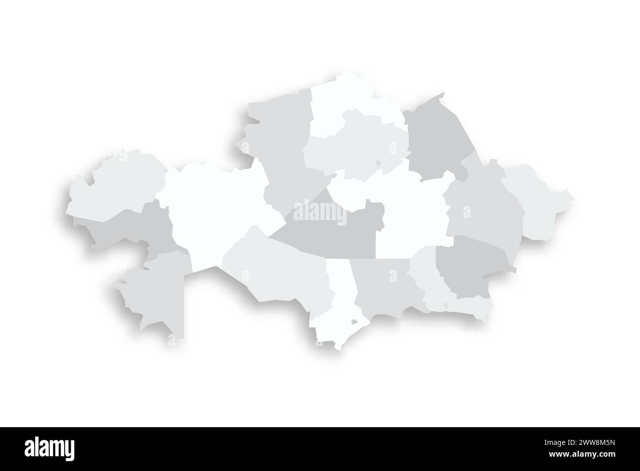 Kazakhstan political map of administrative divisions - regions and ...