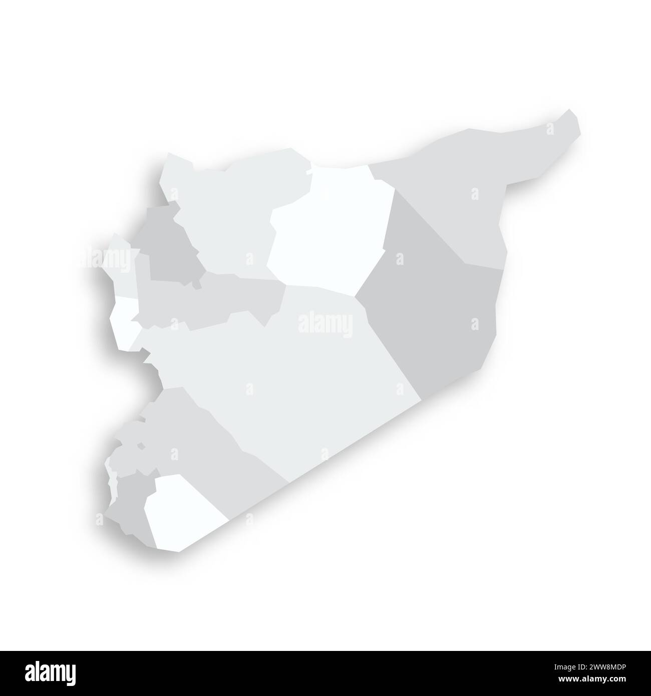 Syria political map of administrative divisions - governorates. Grey ...