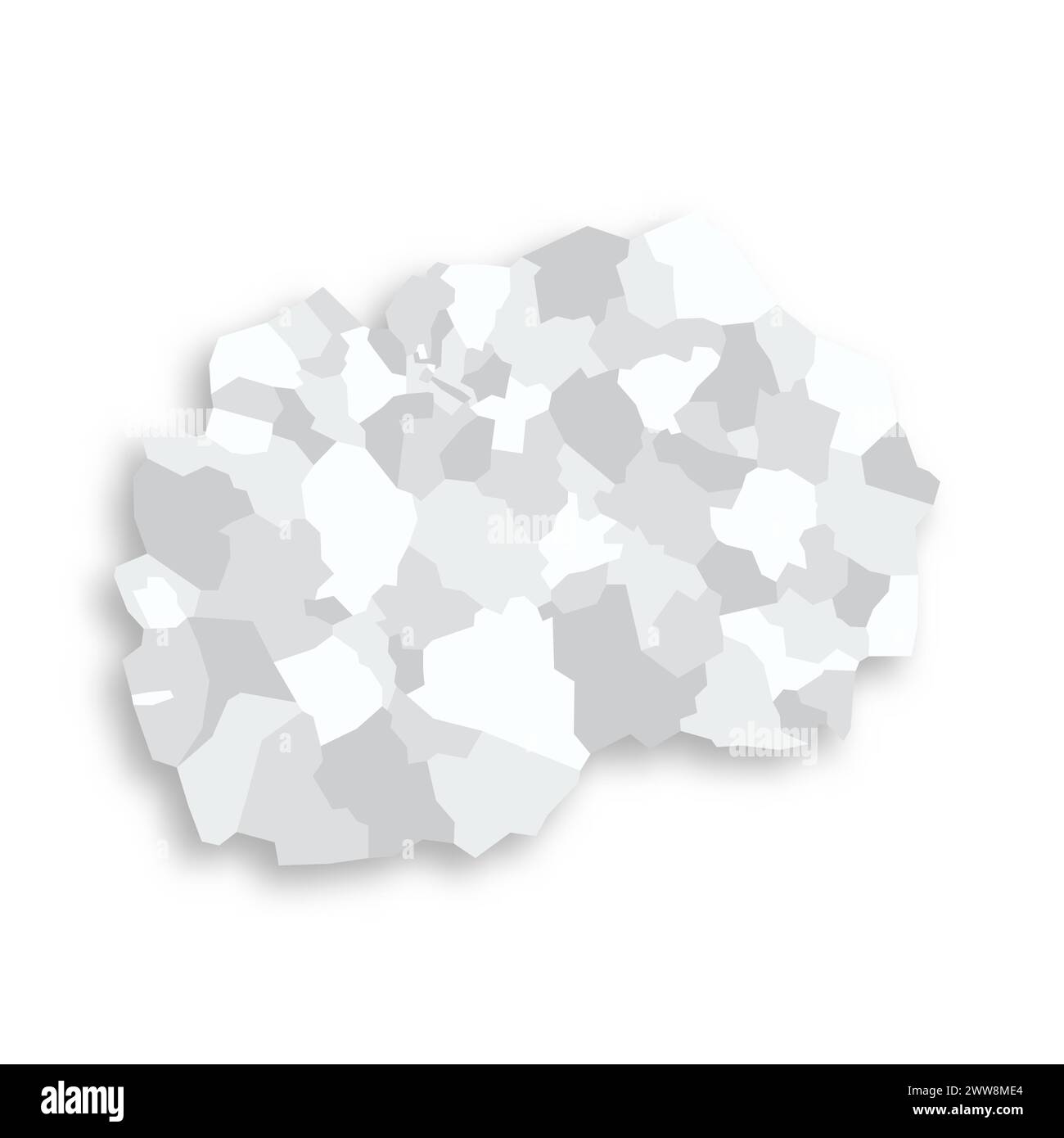 North Macedonia political map of administrative divisions ...