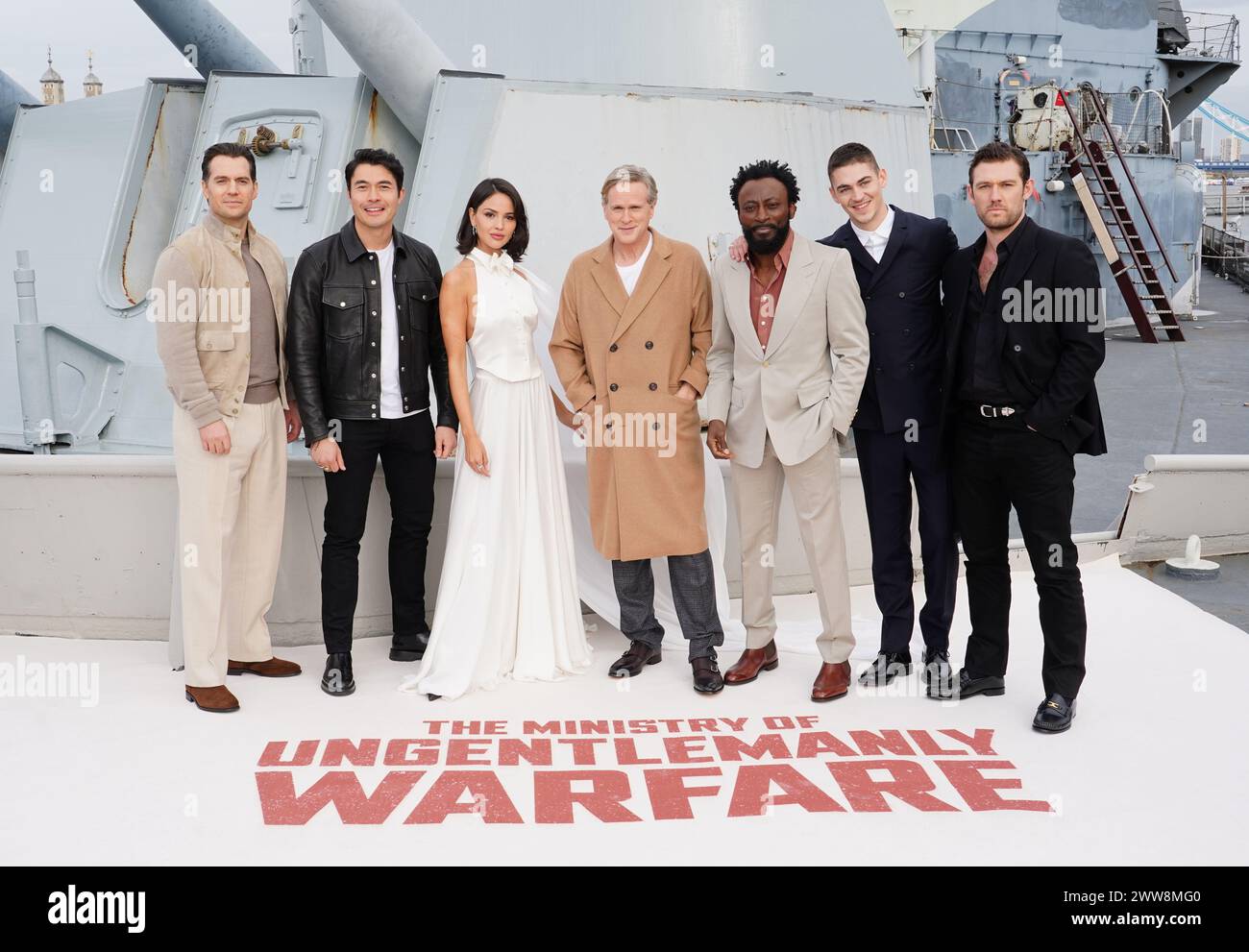(left to right) Henry Cavill, Henry Golding, Eiza Gonzalez, Cary Elwes ...