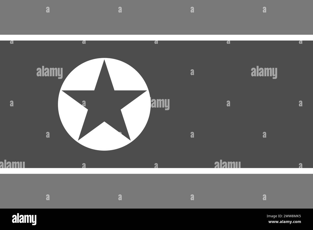 North Korea flag - greyscale monochrome vector illustration. Flag in ...