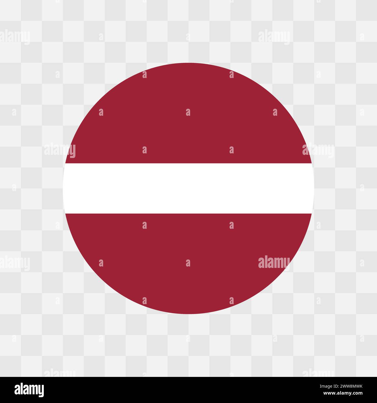 Latvia flag - circle vector flag isolated on checkerboard transparent background Stock Vector ...
