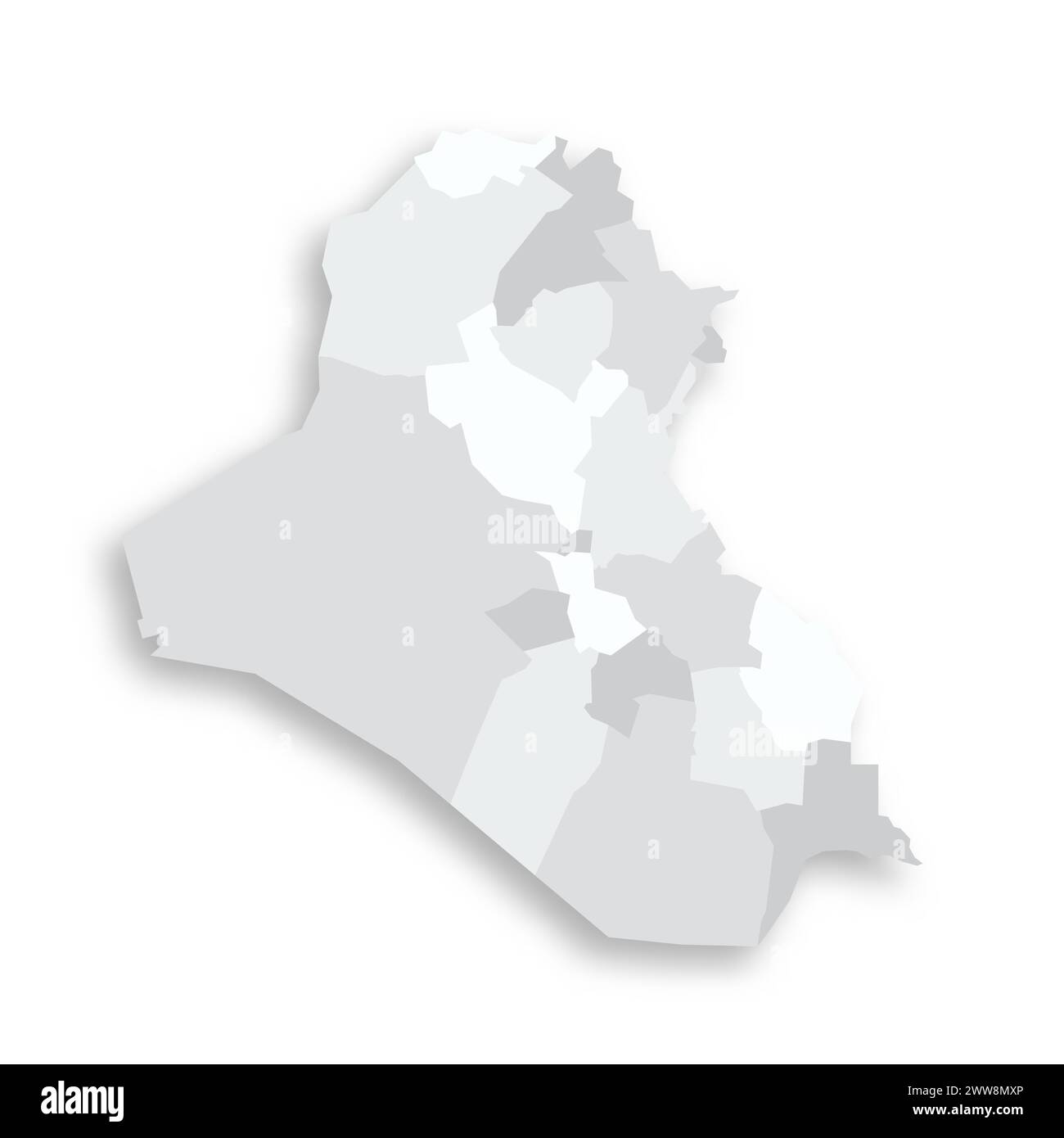 Iraq political map of administrative divisions - governorates and ...