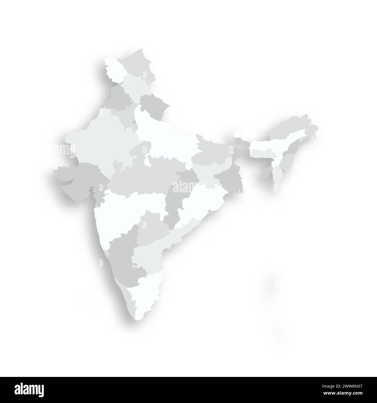 India political map of administrative divisions - states and union ...