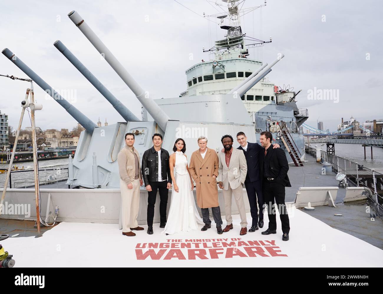 (left to right) Henry Cavill, Henry Golding, Eiza Gonzalez, Cary Elwes ...