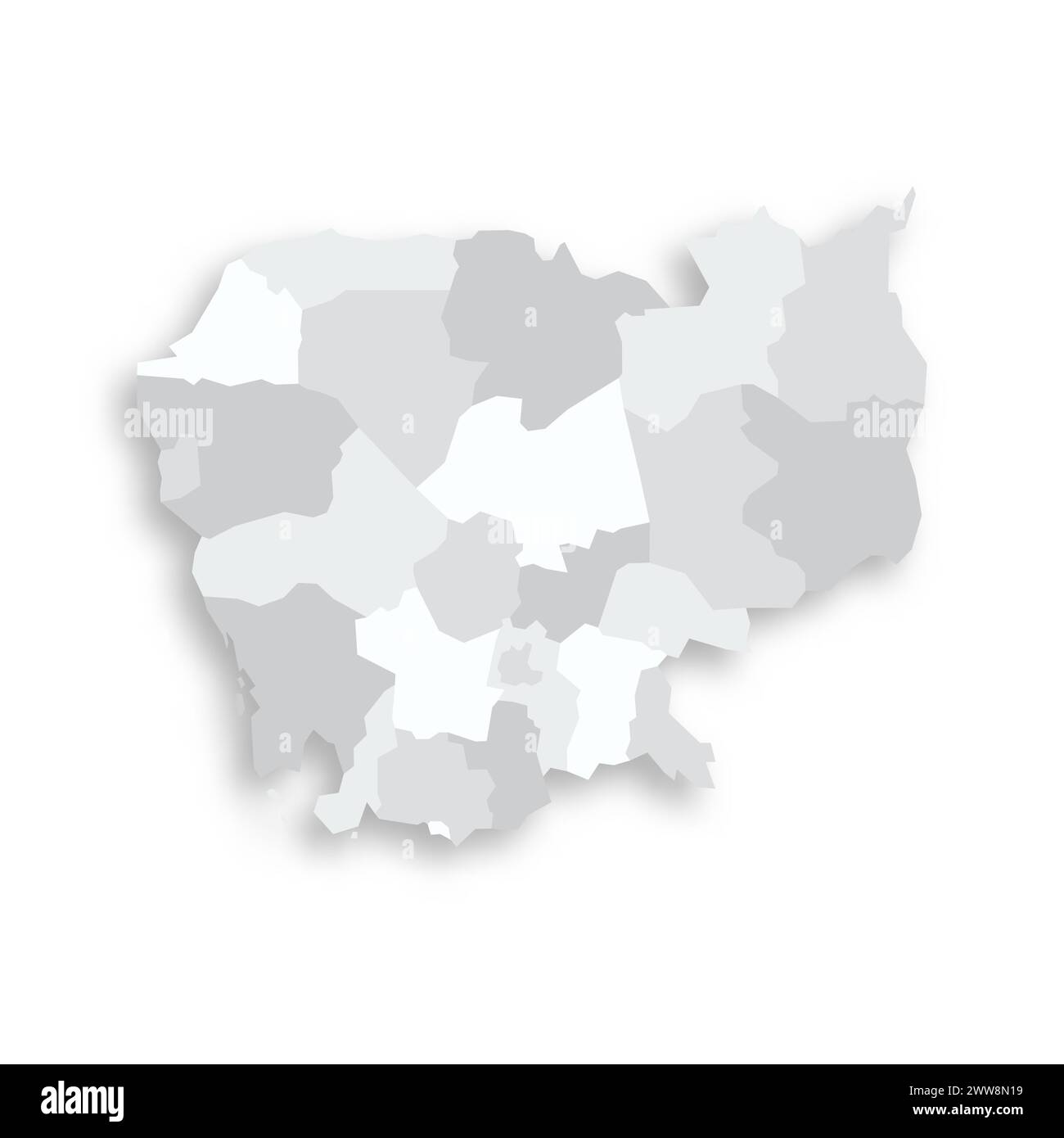 Cambodia political map of administrative divisions - provinces and autonomous municipality of ...