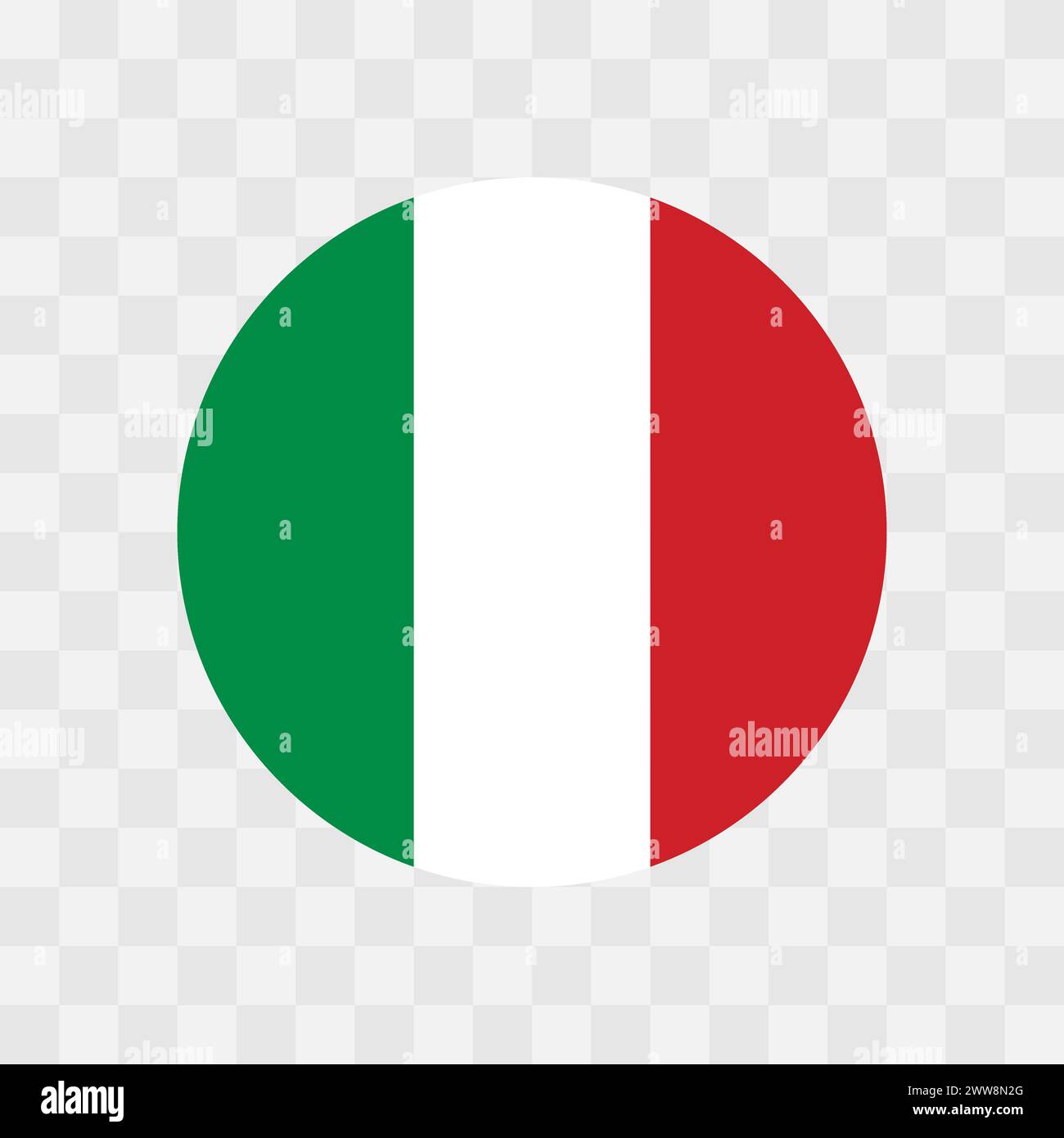 Italy flag - circle vector flag isolated on checkerboard transparent ...