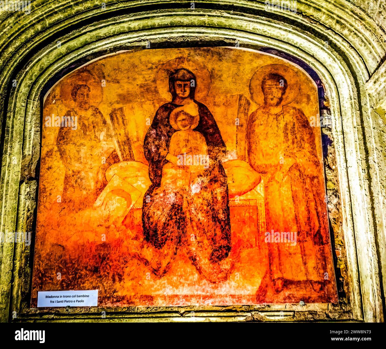 Ancient Mary Baby Fresco Monument Saint Pauls House Underneath Church ...