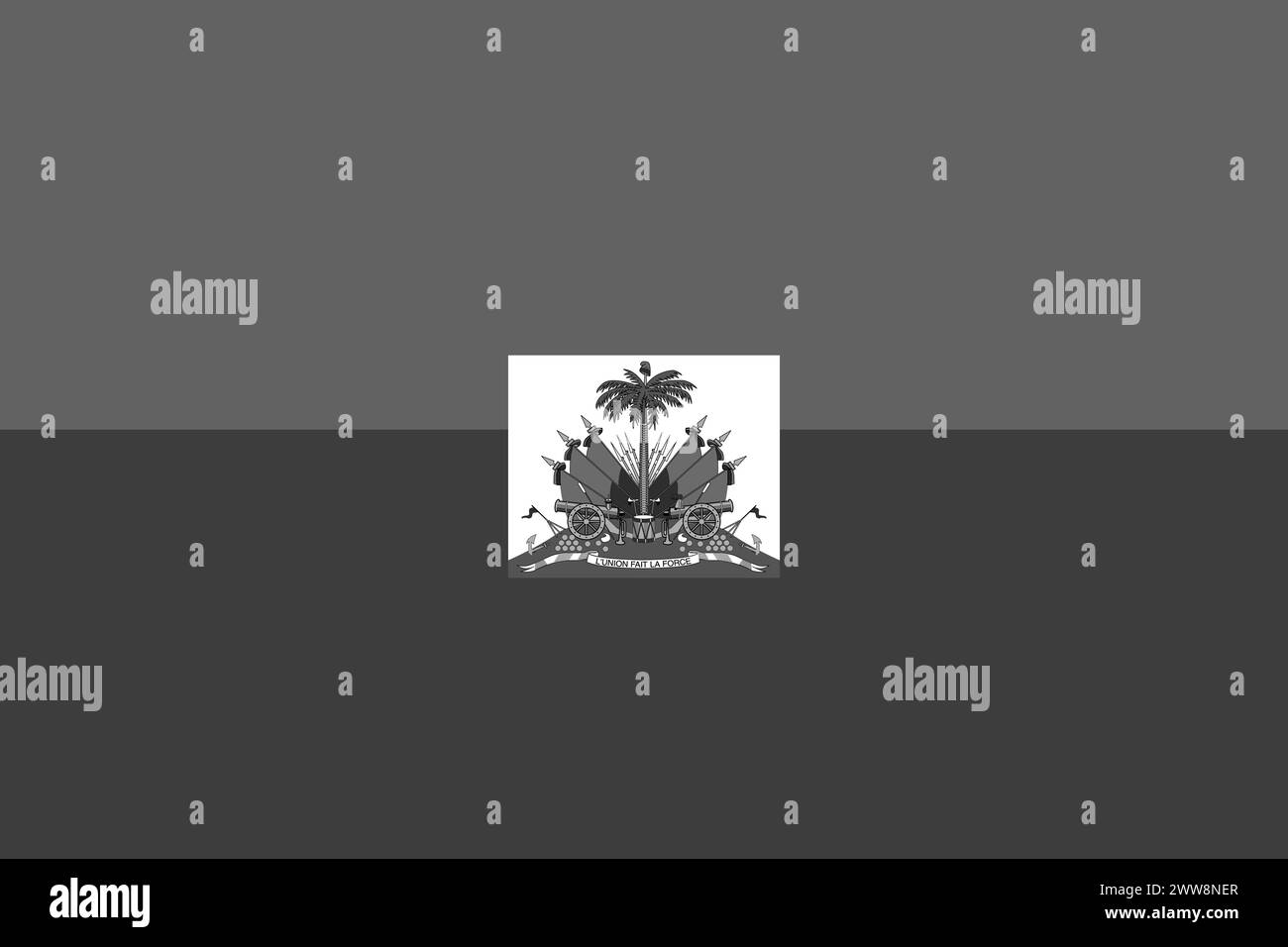 Haiti flag - greyscale monochrome vector illustration. Flag in black ...