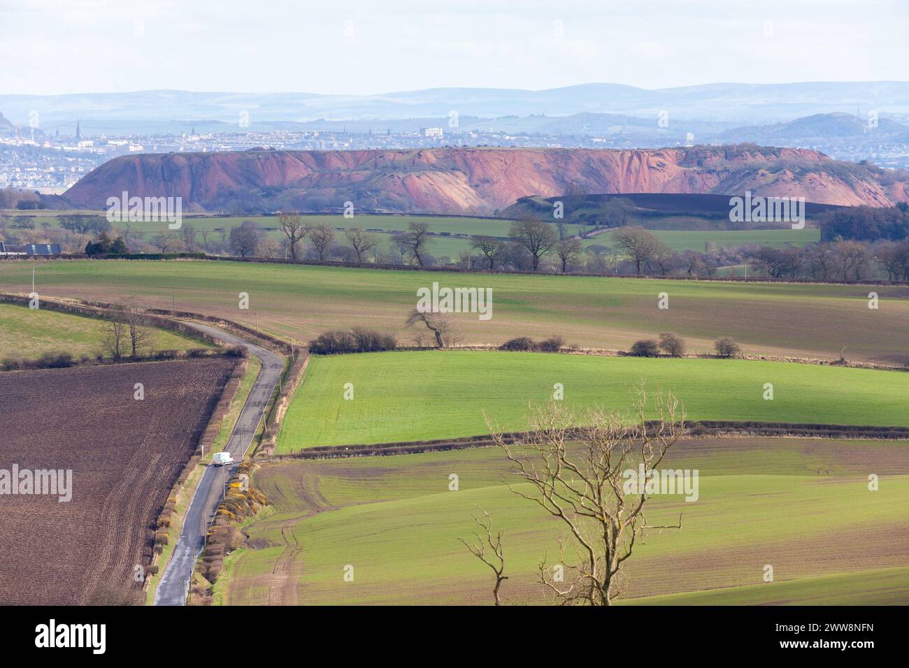 Greendykes Bing is the largest of West Lothian's oil-shale bings Stock Photo - Alamy