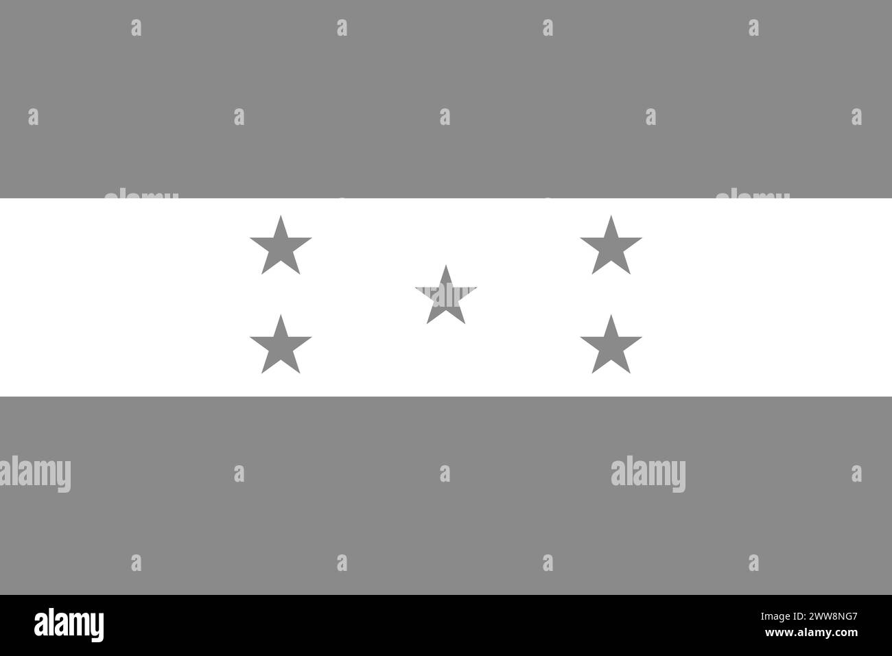 Honduras flag - greyscale monochrome vector illustration. Flag in black ...