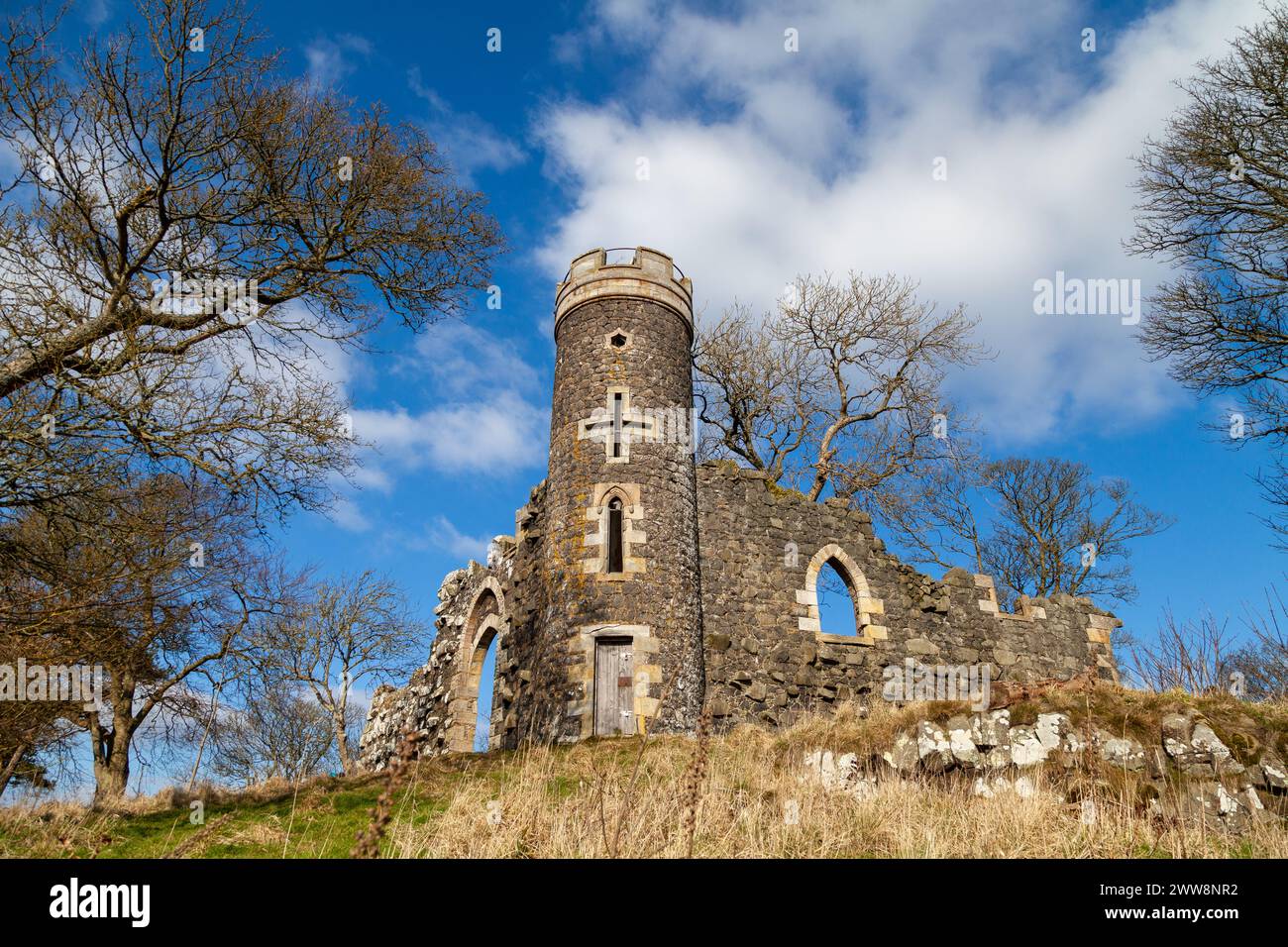 Balcarres folly / tower in the Balcarres Estate near Colinsburgh, Fife ...