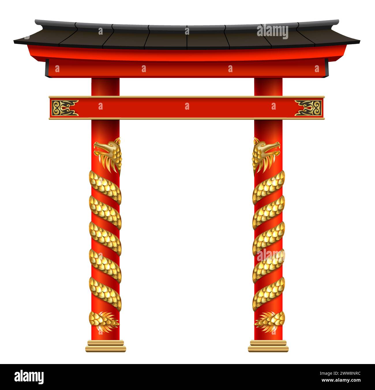 Japanese or oriental traditional tori gate Stock Vector Image & Art - Alamy