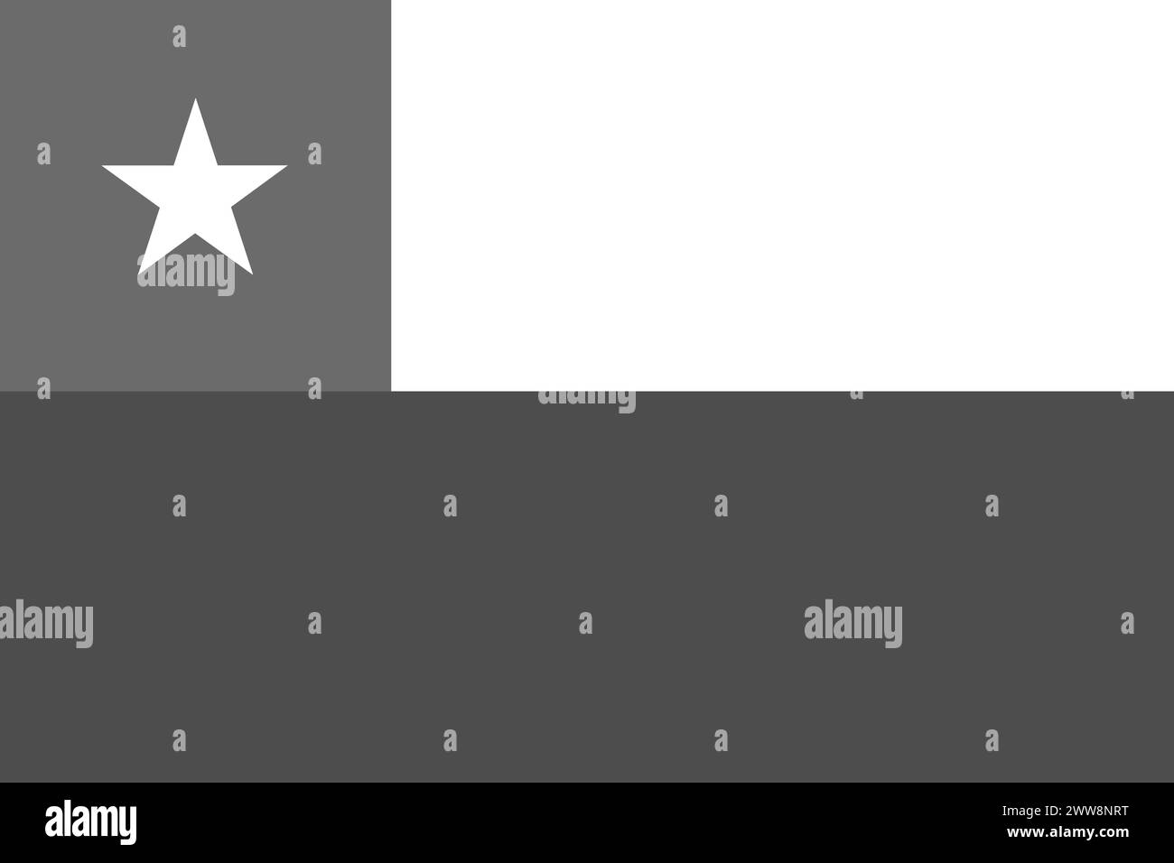 Chile flag - greyscale monochrome vector illustration. Flag in black ...