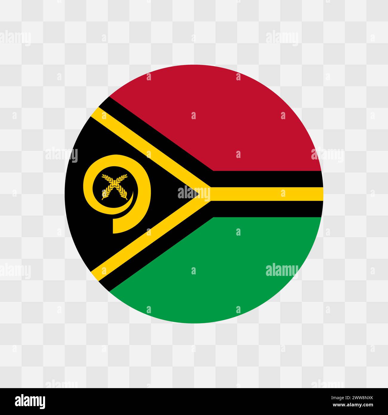 Vanuatu flag - circle vector flag isolated on checkerboard transparent background Stock Vector ...
