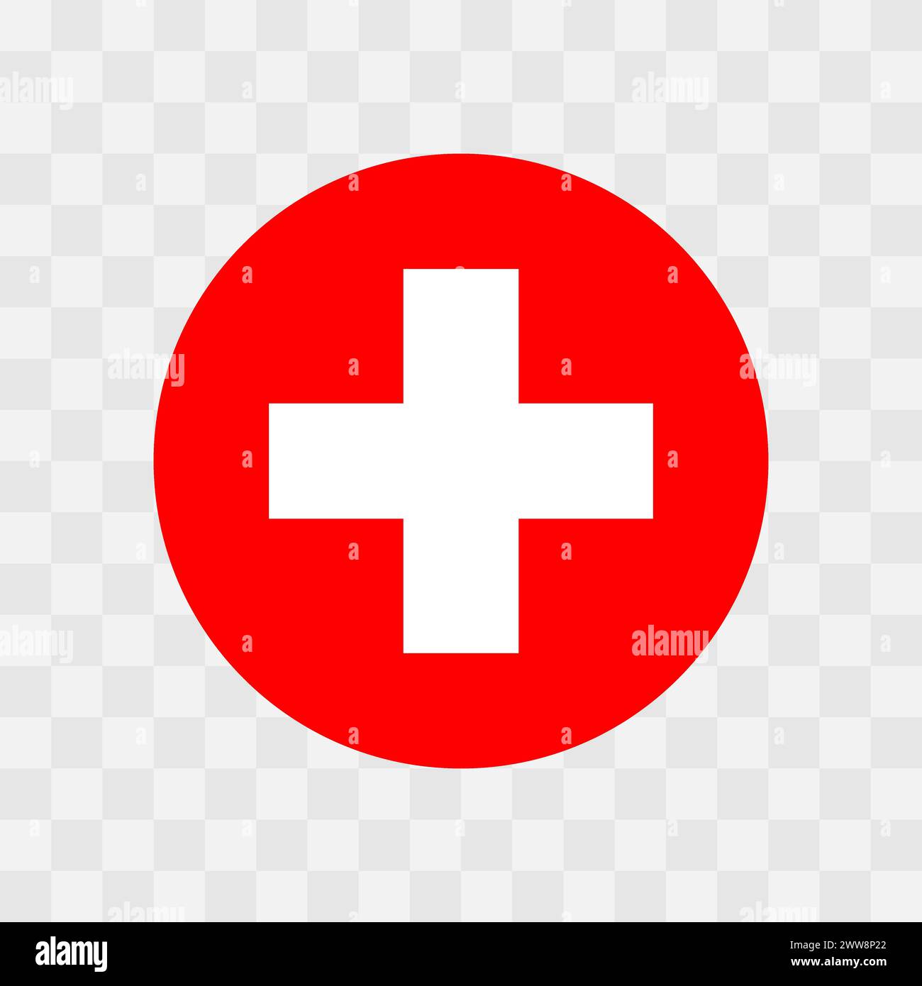 Switzerland flag - circle vector flag isolated on checkerboard ...