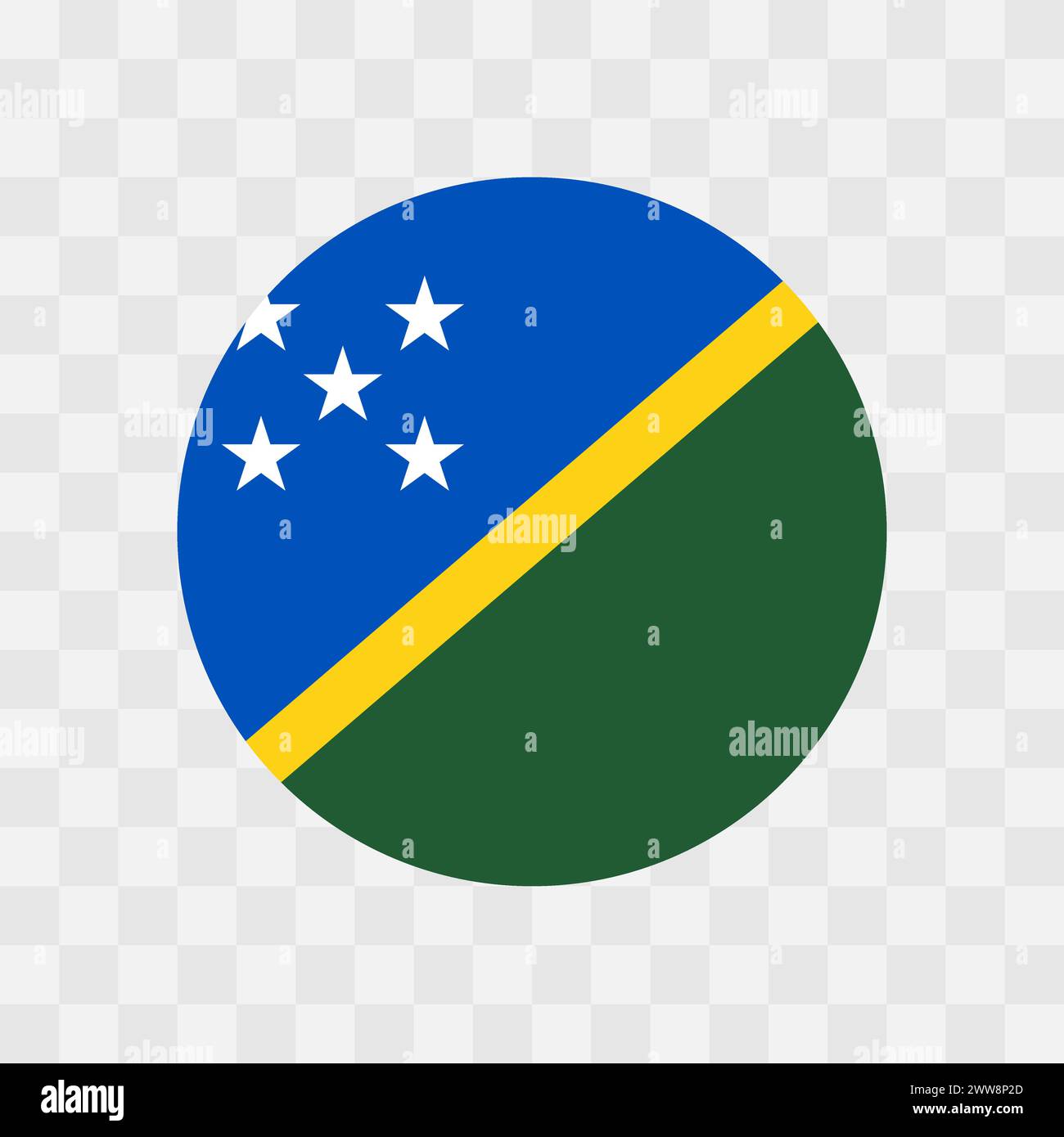 Solomon Islands flag - circle vector flag isolated on checkerboard ...
