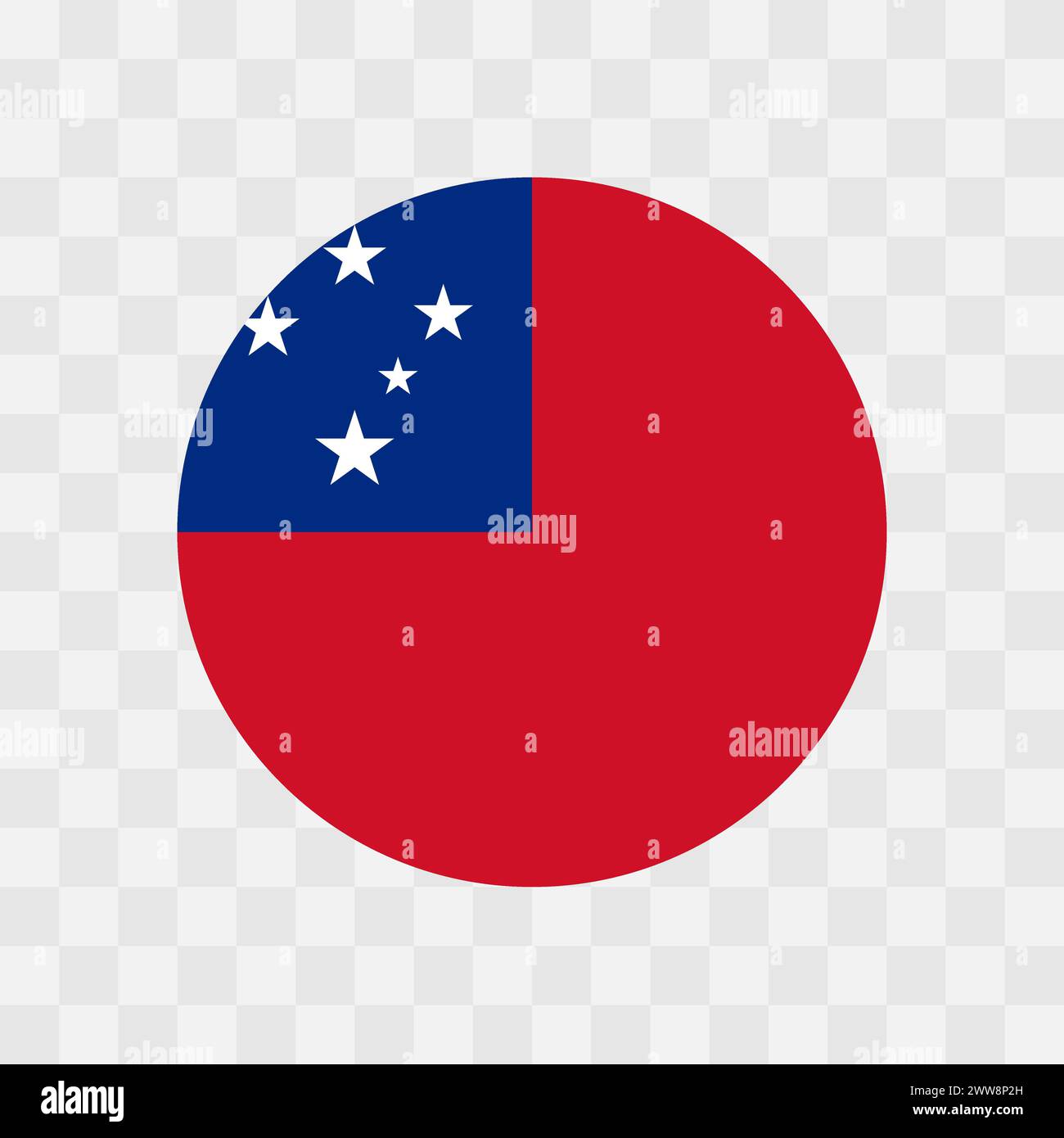 Samoa flag - circle vector flag isolated on checkerboard transparent ...