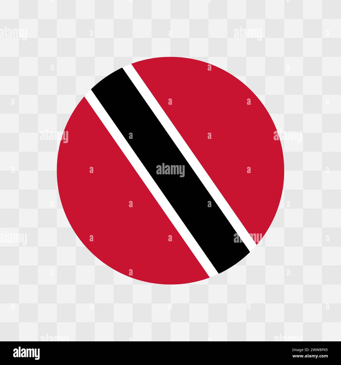 Trinidad And Tobago Flag Circle Vector Flag Isolated On Checkerboard