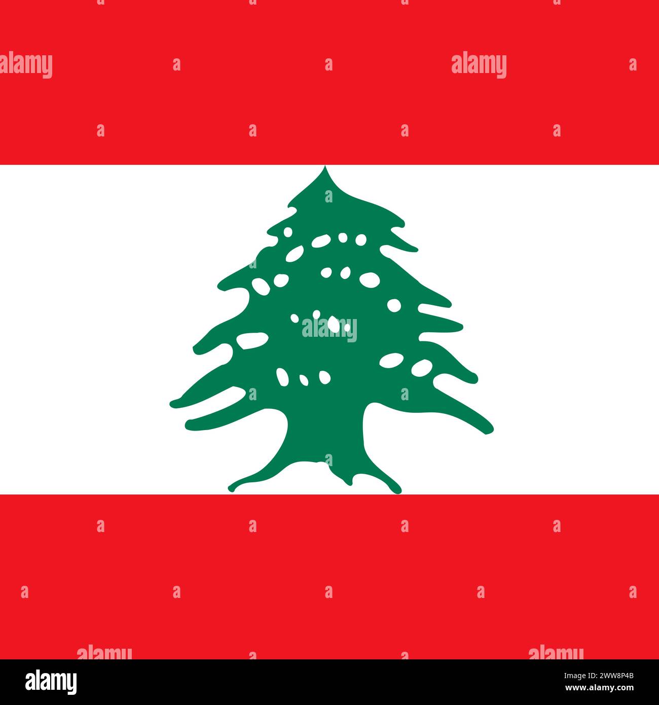 Lebanon flag - solid flat vector square with sharp corners Stock Vector ...