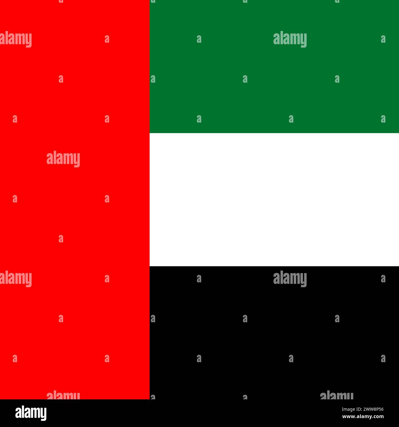 United Arab Emirates flag - solid flat vector square with sharp corners ...
