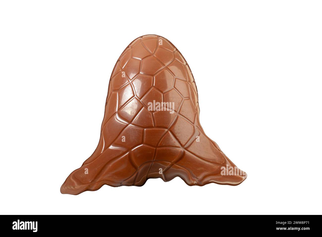 Chocolate Easter egg melting isolated on white background Stock Photo ...