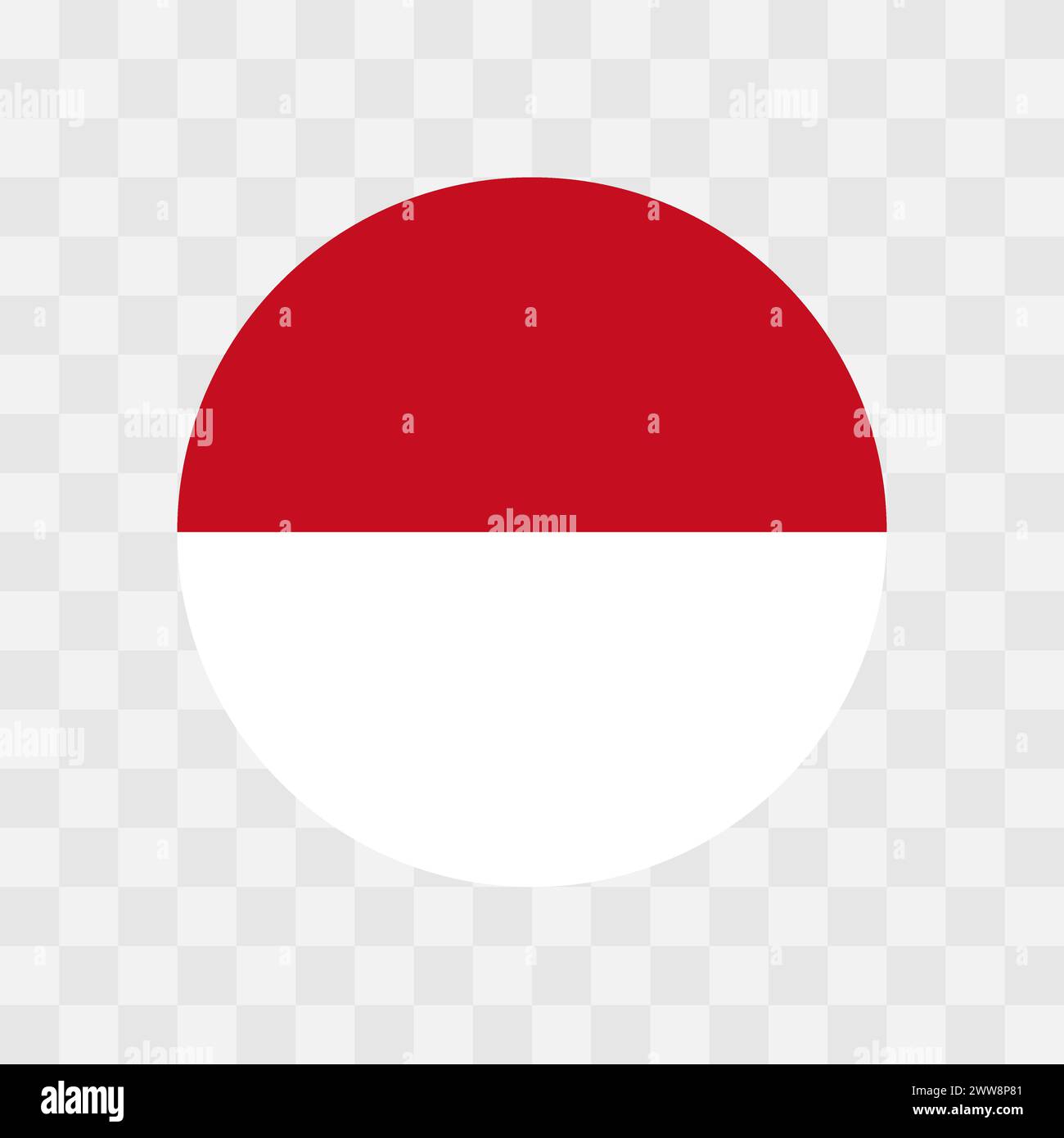 Monaco flag - circle vector flag isolated on checkerboard transparent background Stock Vector ...