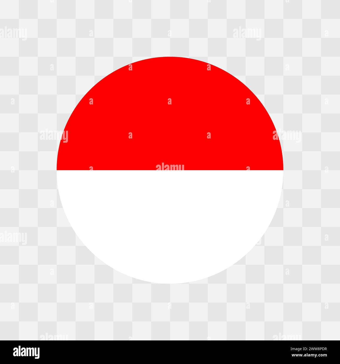 Indonesia flag - circle vector flag isolated on checkerboard transparent background Stock Vector ...