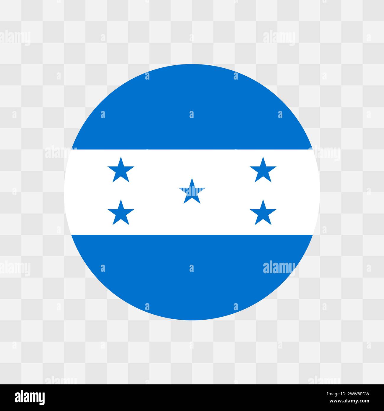 Honduras flag - circle vector flag isolated on checkerboard transparent ...