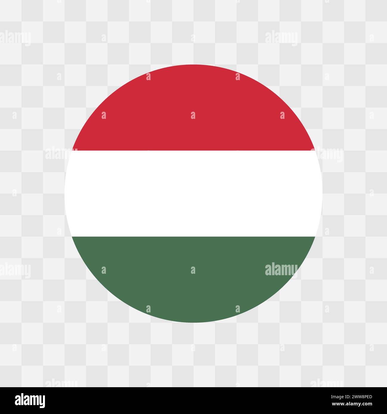 Hungary flag - circle vector flag isolated on checkerboard transparent ...