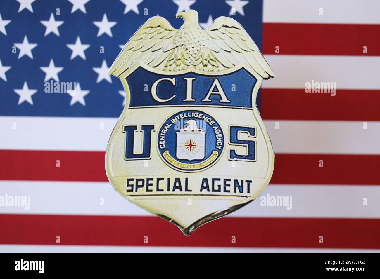 KYIV, UKRAINE - MARCH 9, 2024 US CIA Central Intelligence Agency badge ...