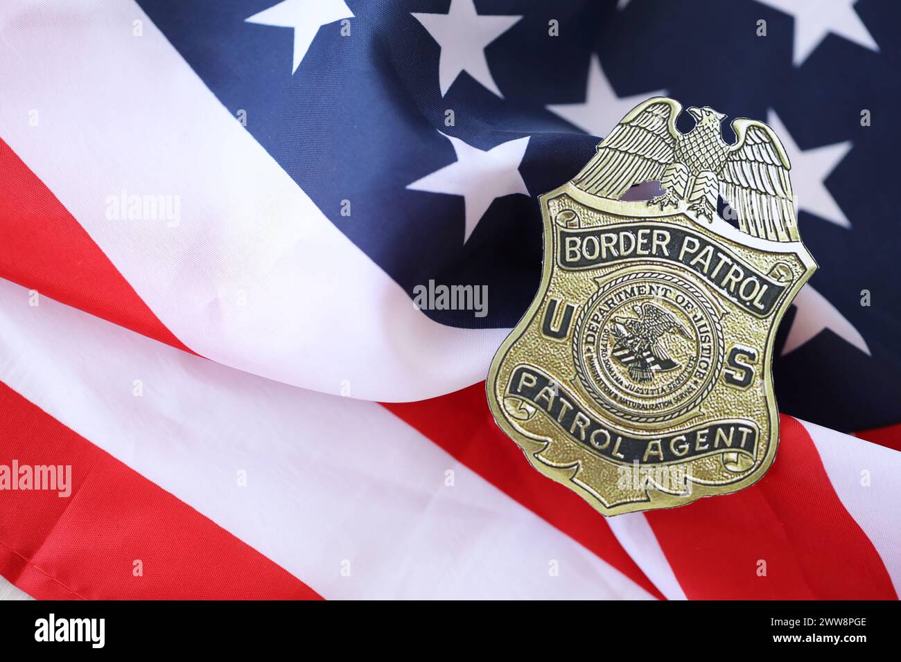 KYIV, UKRAINE - MARCH 9, 2024 US Border Patrol Agent badge on United ...
