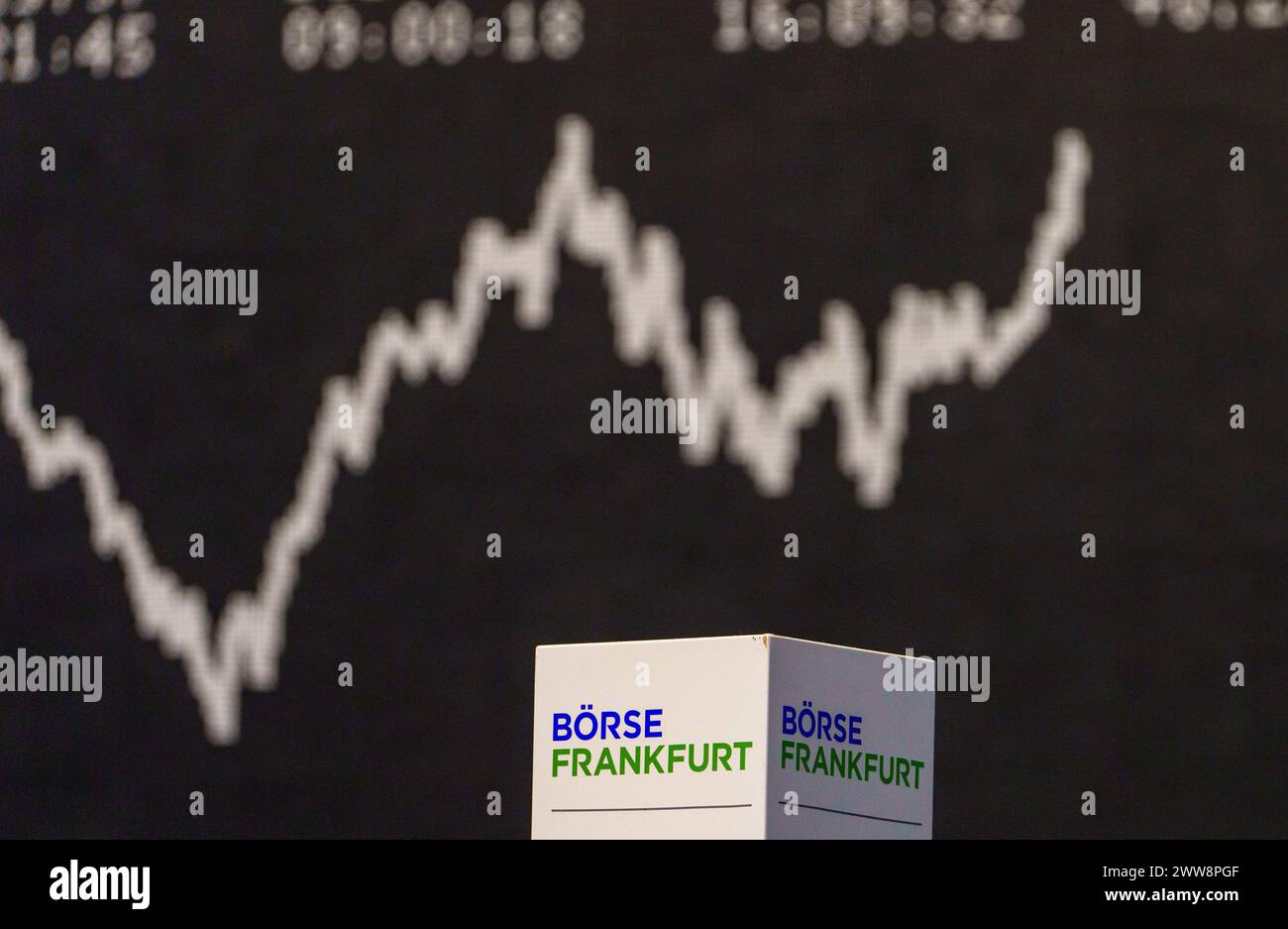 22 March 2024, Hesse, Frankfurt/Main: The curve of the German share ...