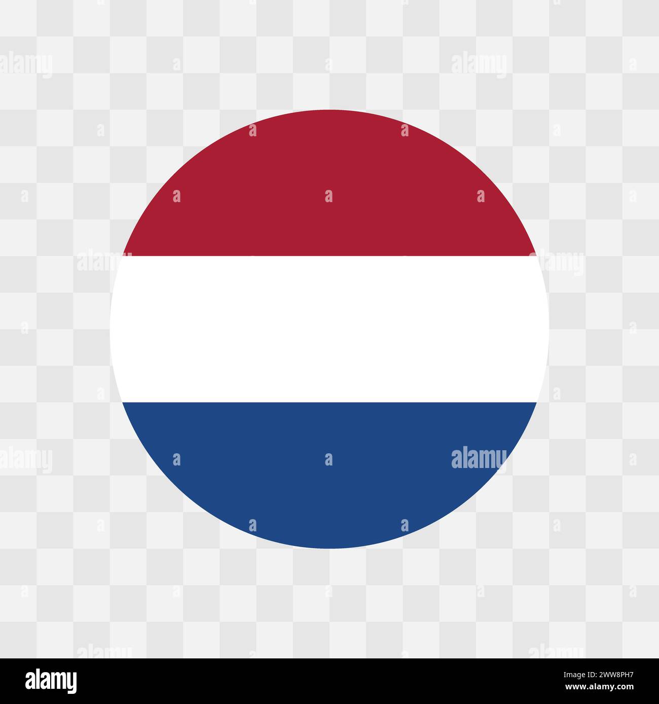 Netherlands flag - circle vector flag isolated on checkerboard ...