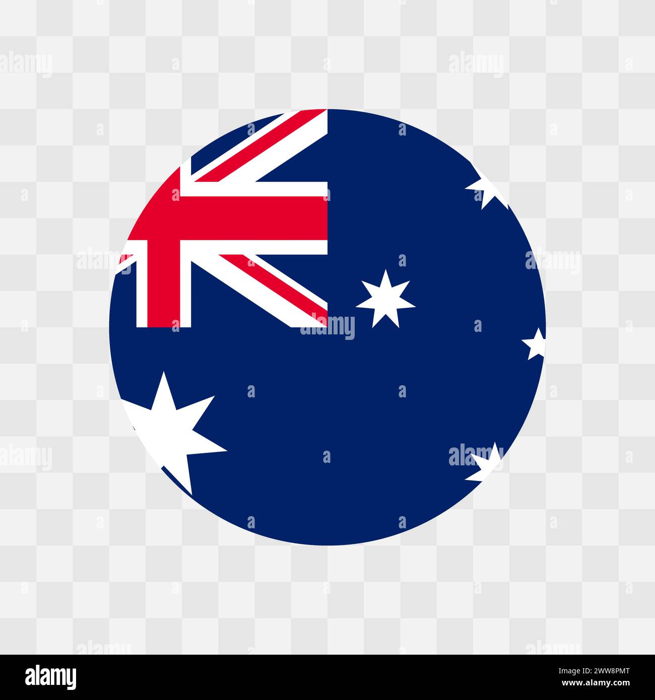 Australia flag - circle vector flag isolated on checkerboard ...