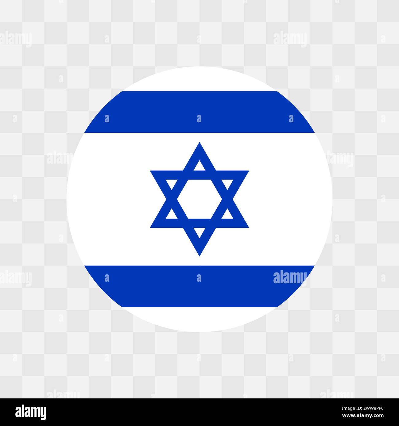 Israel flag - circle vector flag isolated on checkerboard transparent ...