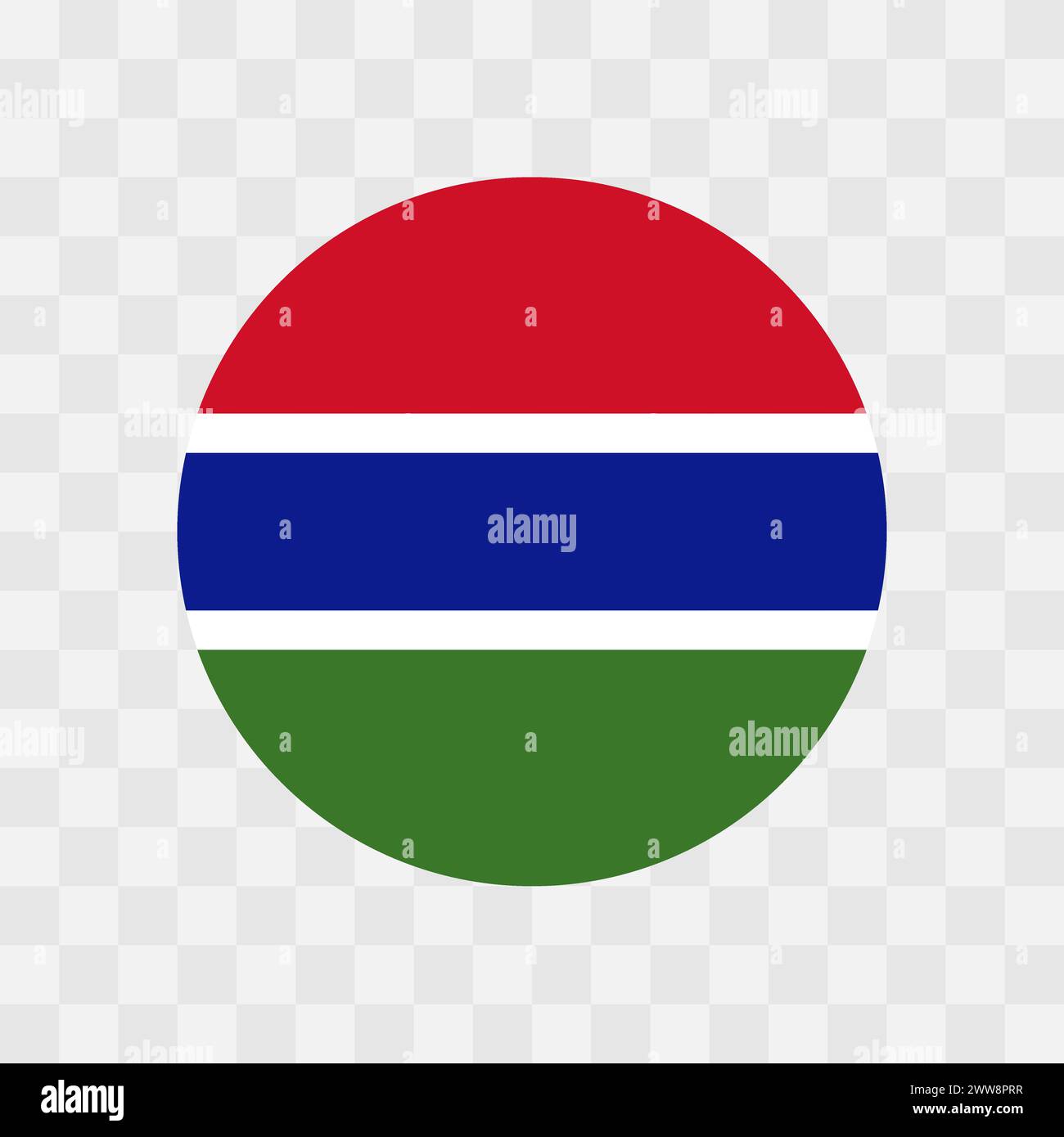 Gambia flag - circle vector flag isolated on checkerboard transparent background Stock Vector ...