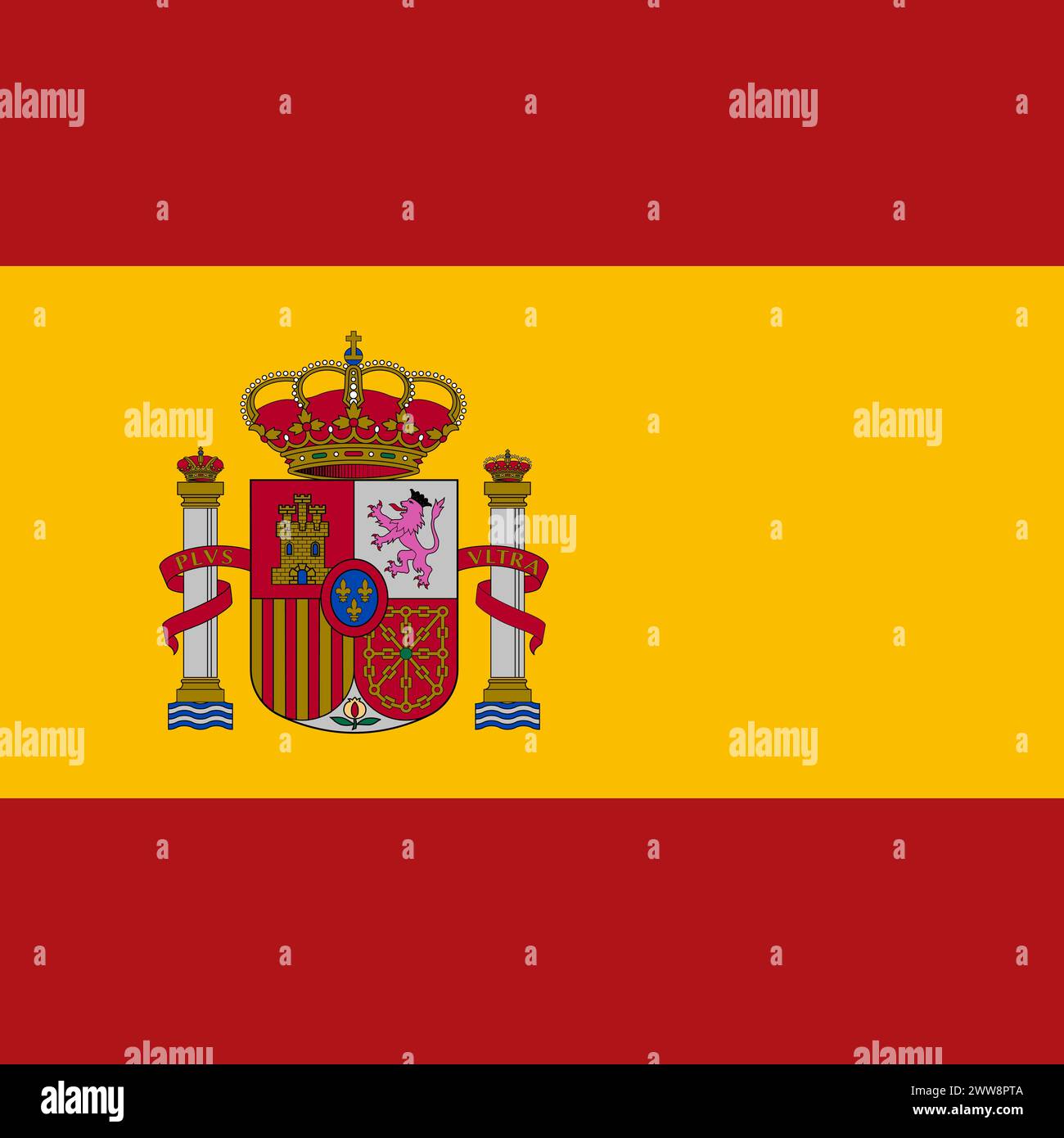 Spain flag - solid flat vector square with sharp corners Stock Vector ...