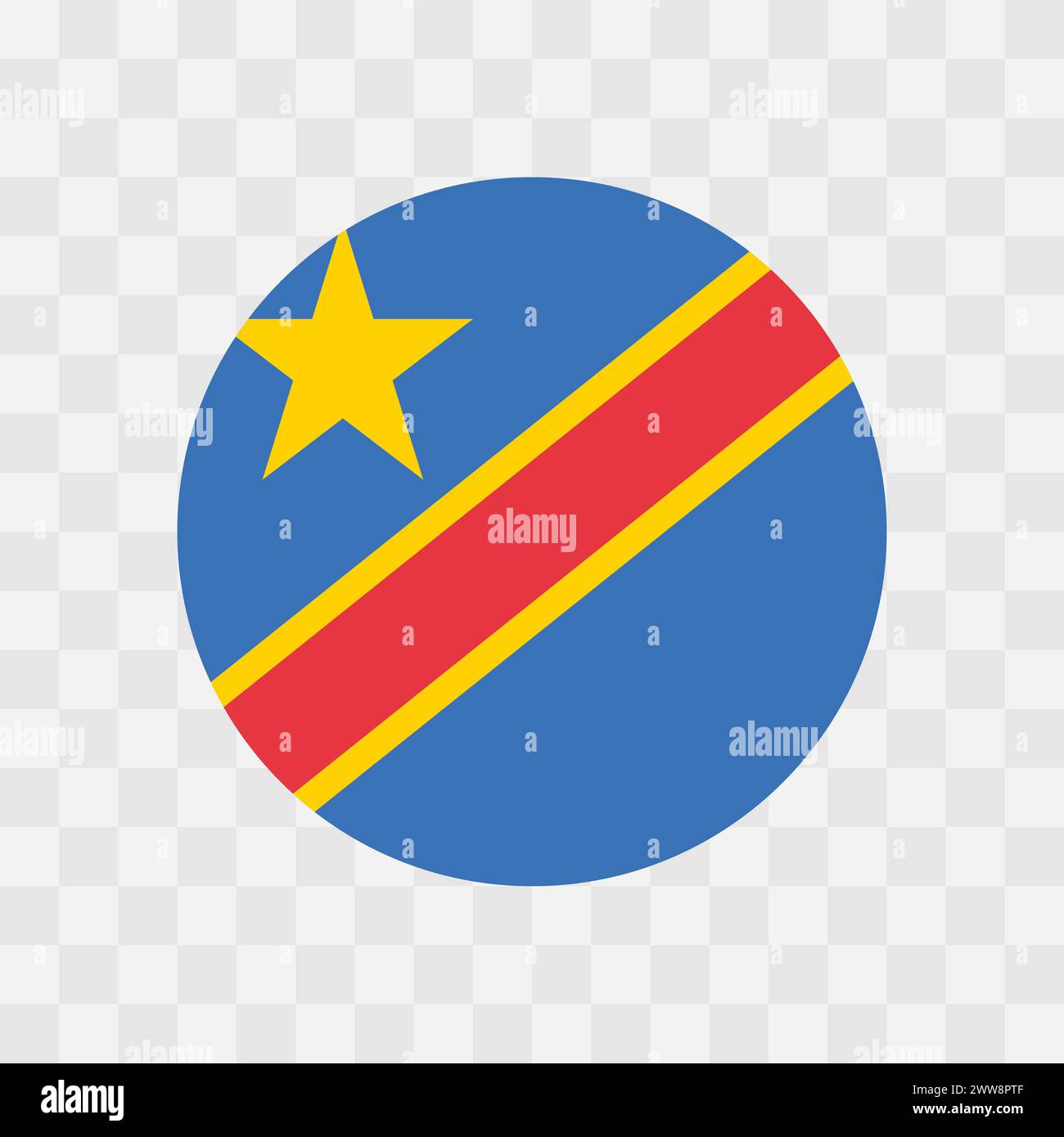 Democratic Republic of the Congo flag - circle vector flag isolated on ...