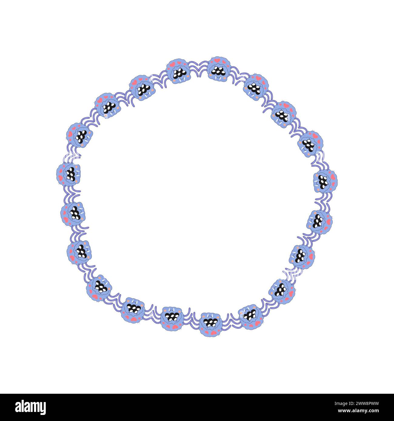 Cute frame, with purple spider infant, summer spring for ...