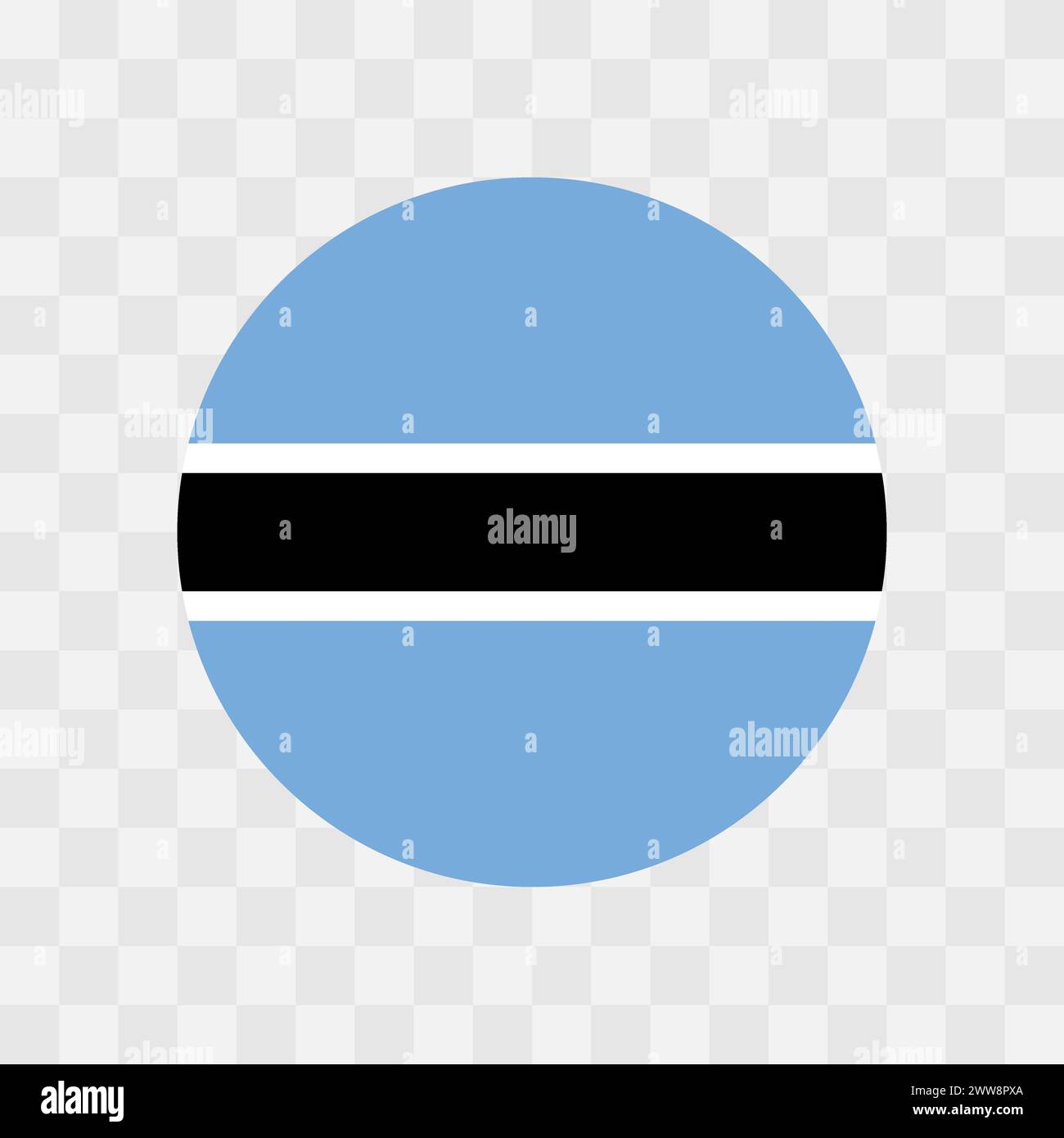 Botswana flag - circle vector flag isolated on checkerboard transparent background Stock Vector ...