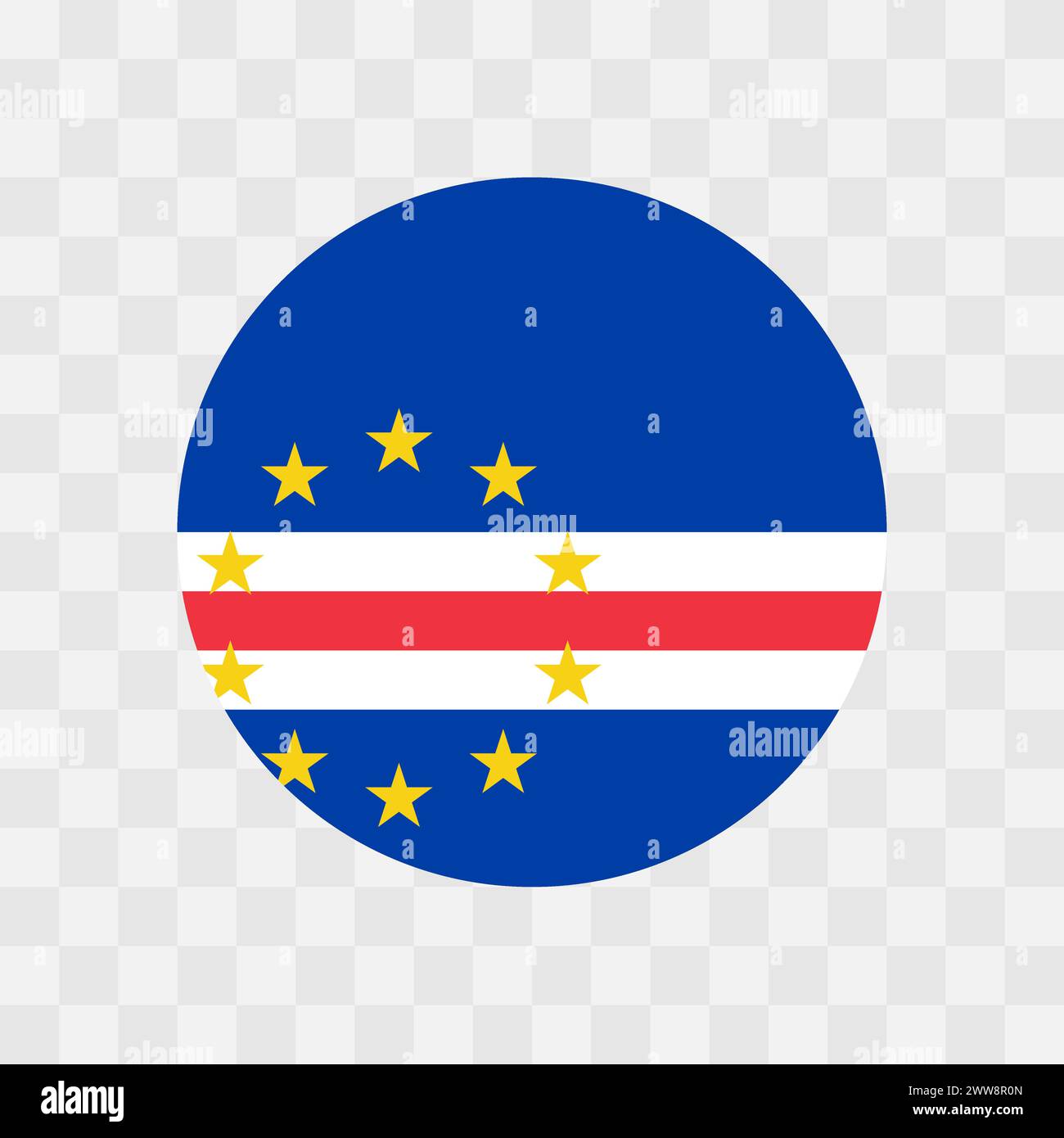 Cape Verde flag - circle vector flag isolated on checkerboard ...