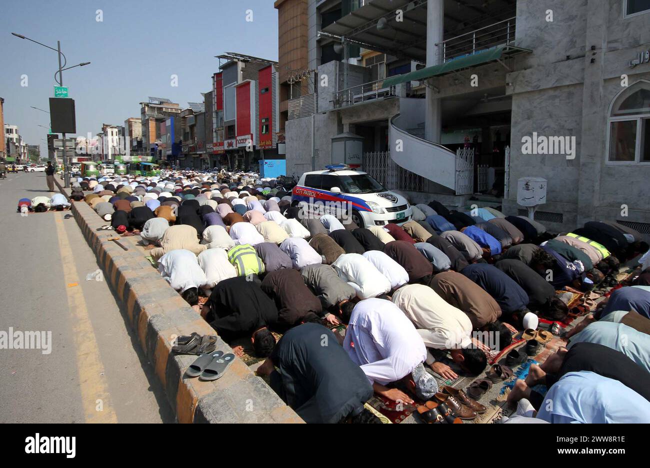 Faithful Muslims are offering congregational Friday prayers during the ...