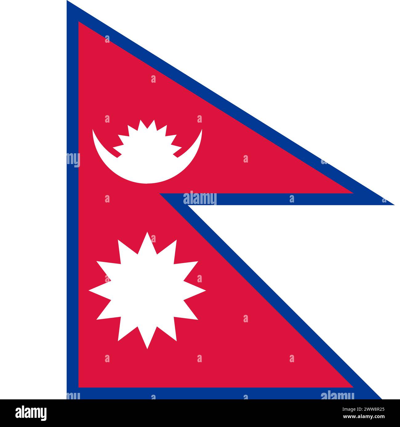 Nepal flag - solid flat vector square with sharp corners Stock Vector ...