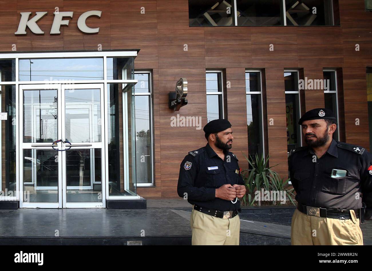 PESHAWAR, PAKISTAN, MAR 22: Police officials are standing high alert to ...