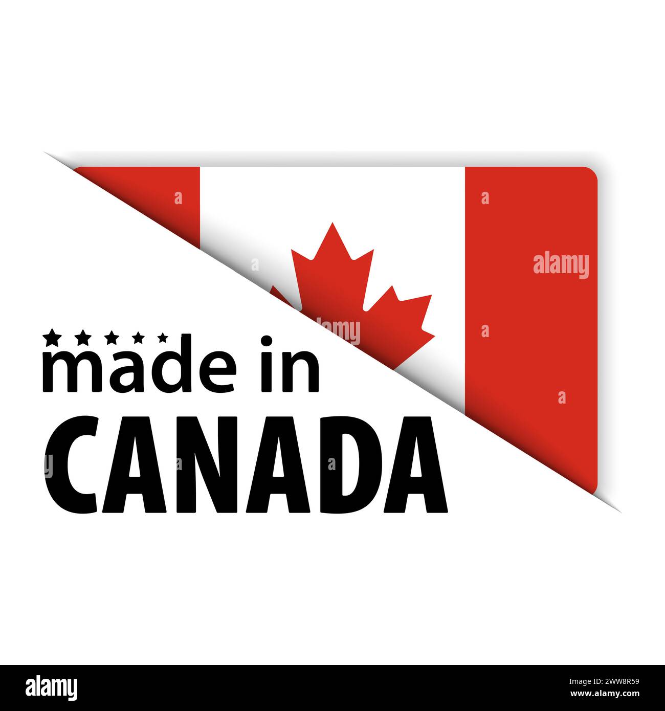 Made in Canada graphic and label. Element of impact for the use you ...