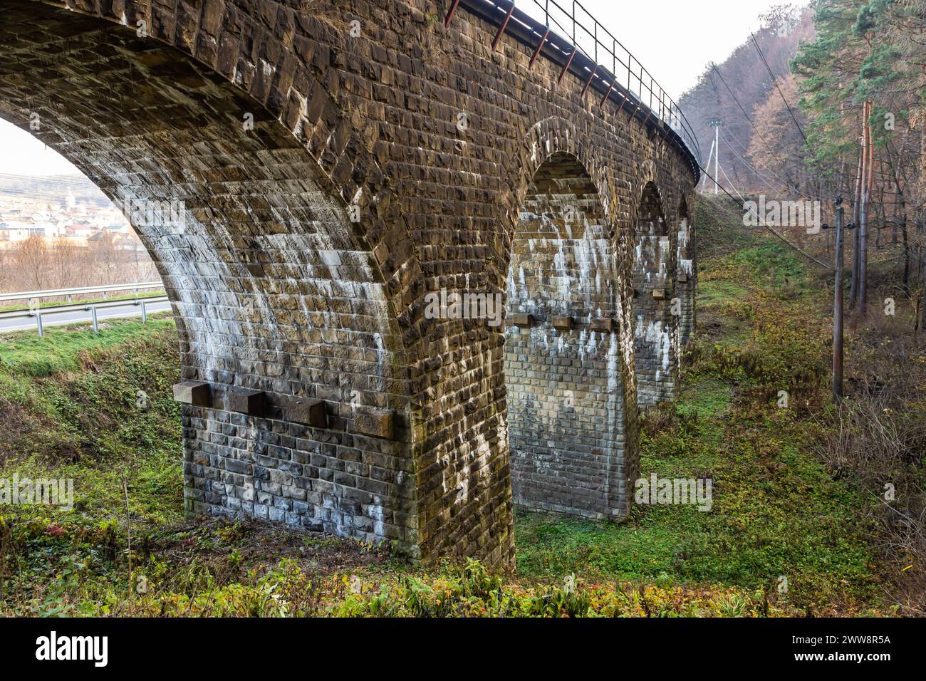 Old stone arched bridge-viaduct, Ternopil region, Ukraine Stock Photo ...