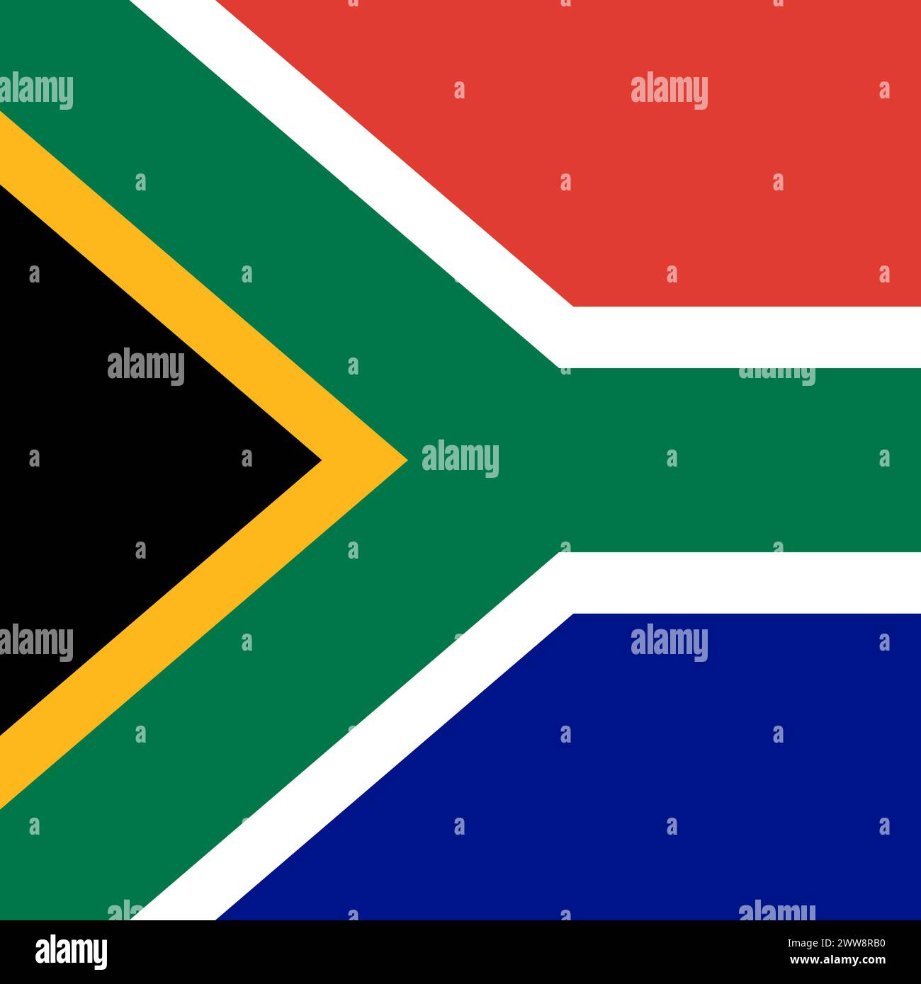 South Africa flag - solid flat vector square with sharp corners Stock ...