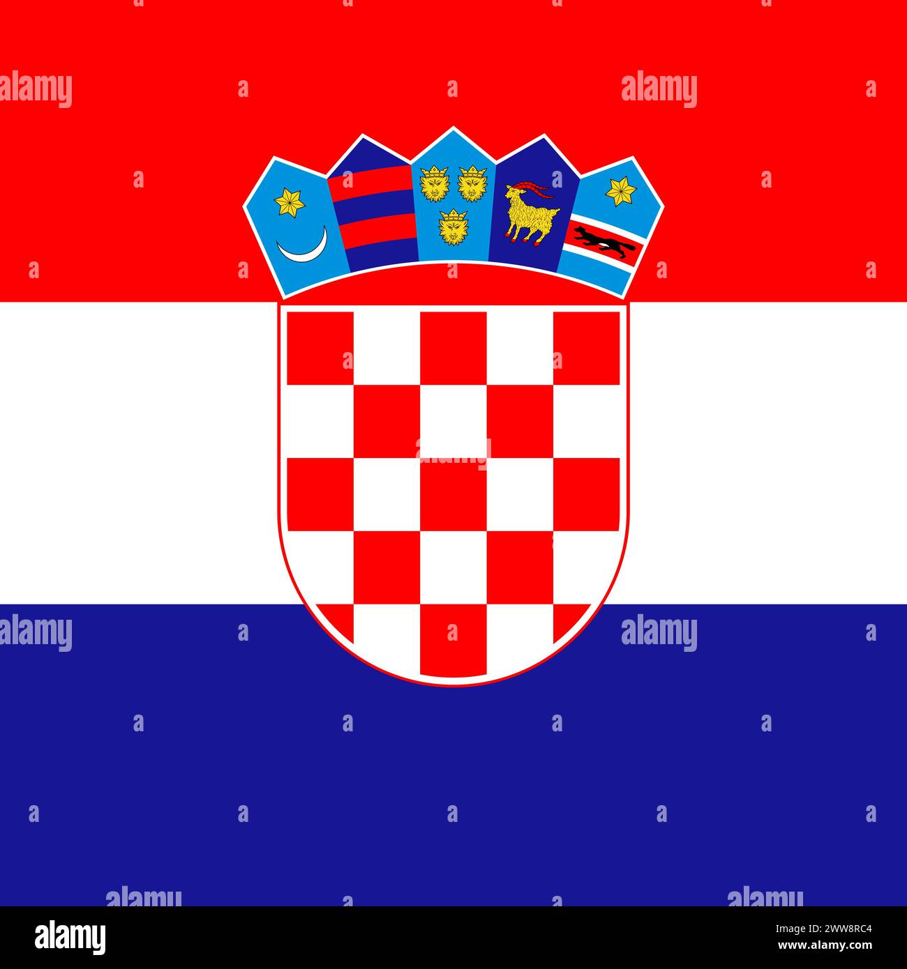Croatia flag - solid flat vector square with sharp corners Stock Vector ...